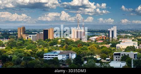 Aerial View Gaborone Botswana Main Mall Government Buildings City