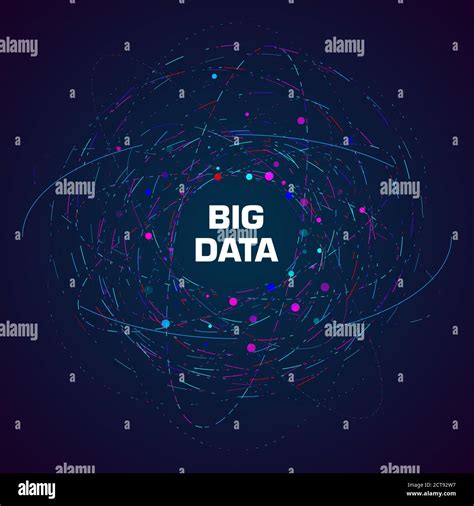Big Data Visualization An Abstract Circular Cluster Of Points Revolving Around The Center