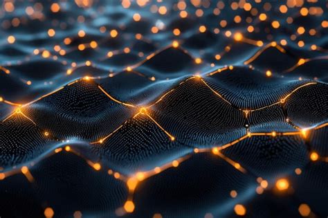 Abstract Digital Network With Glowing Points Premium Ai Generated Image