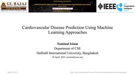 Cardiovascular Disease Prediction Using Machine Learning Approaches Pptx Heart And