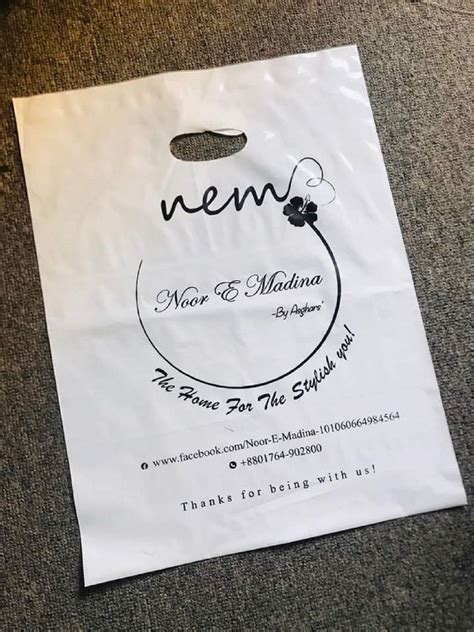 Ldpe White Lpde Printed Plastic Bags For Shopping Thickness 14micron