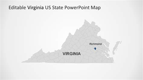 Editable US State Of Virginia Map Layout SlideModel