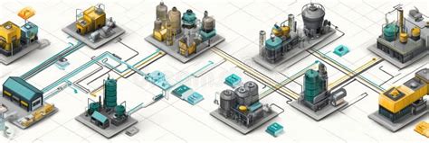 Isometric Refinery Layout Showcasing Animated Workflow Arrows In A Complex Industrial Setting