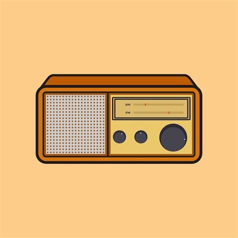 Premium Vector Brown Old Retro Radio Flat Design