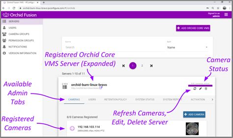 Adding And Managing Orchid Core VMS Servers Orchid Hybrid Fusion VMS Administrator Guide 2 10 0