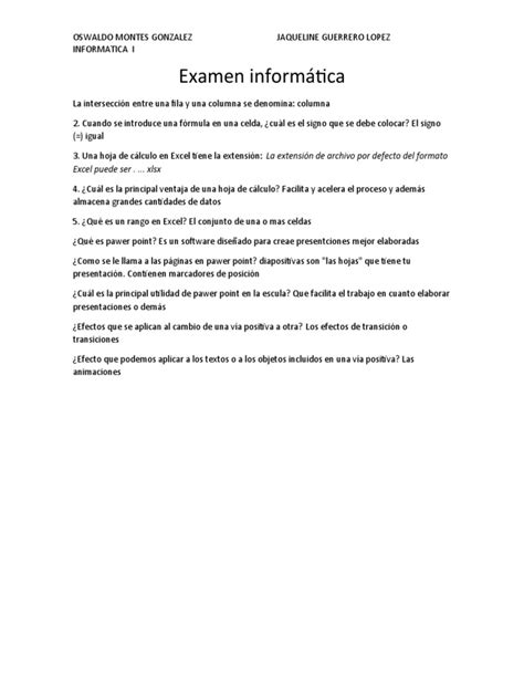 Examen Informática Pdf