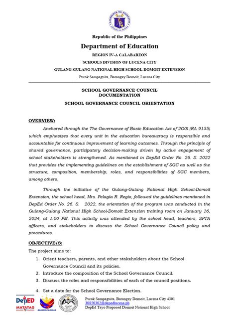 Sgc Documentation Report Orientation Pdf Governance Government