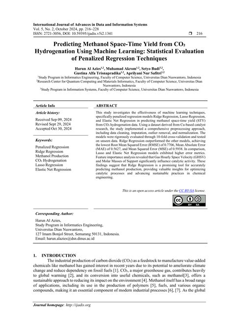 Pdf Predicting Methanol Space Time Yield From Co Hydrogenation Using