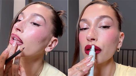 Hailey Biebers Perfect Holiday Vampy Lip Only Requires 5 Products