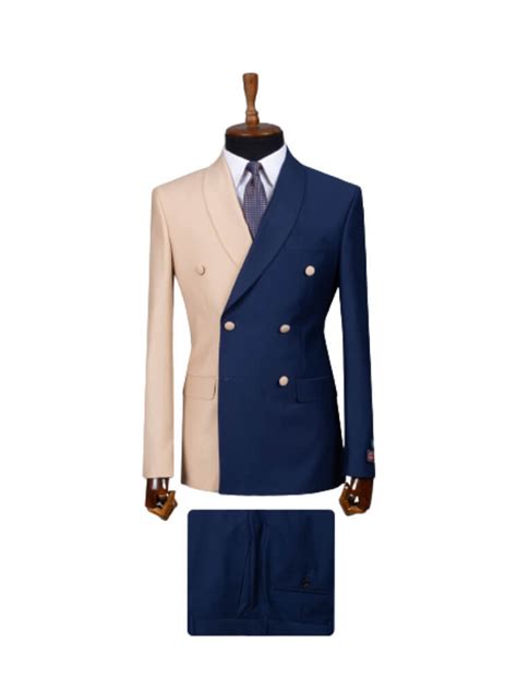 Find Latest Mens Bicolored Double Breasted Suit Blue And Pink On