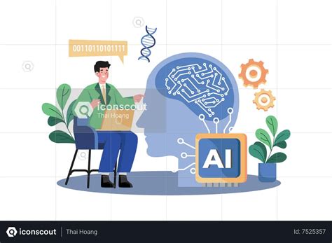 Neural Networks Simulate Human Brain For Ai Learning Illustration