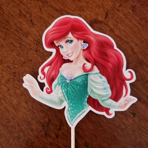 Set Of 12 Princess Ariel Cupcake Toppers The Babe Mermaid Etsy