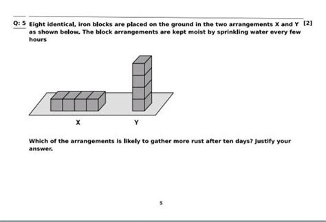 q 5 eight identical iron blocks are placed on the ground in the two arr