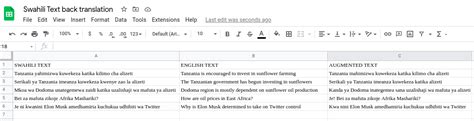 swahili text augmentation with back translation
