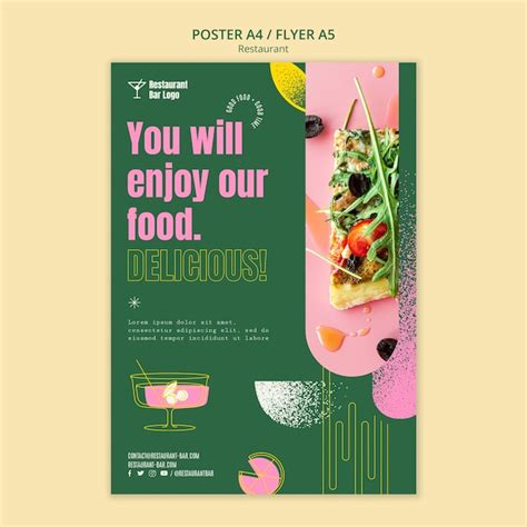 Modelo De Cartaz Vertical De Restaurante Psd Premium