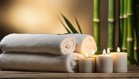 Premium Ai Image Towels With Bamboo And Candles For Relax Spa Massage