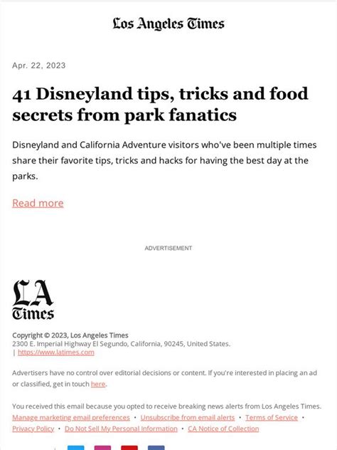 Los Angeles Times 41 Disneyland Tips Tricks And Food Secrets From