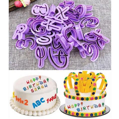 New Diy Fondant Cutter Alphabet Cookie Cutter Set Plastic Cupcake Mold