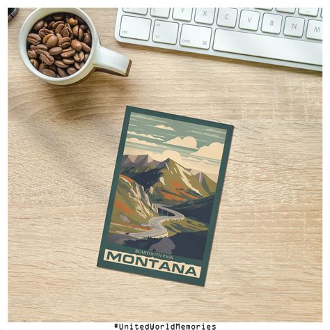 Montana Travel Poster Beartooth Pass Poster Montana Vintage Poster