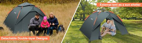 Amflip Camping Tent Automatic Man Person Instant Tent Pop Up Ultralight Dome Tent Seasons
