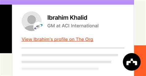 Ibrahim Khalid Gm At Aci International The Org