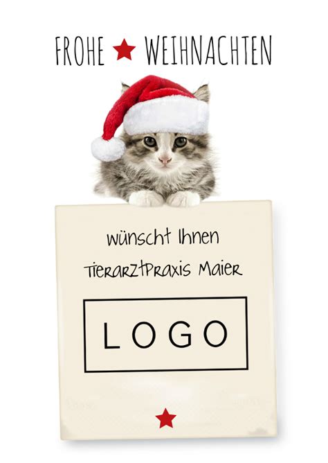 Firmenweihnachtskarte Mit Weihnachtskatze Send A Smile