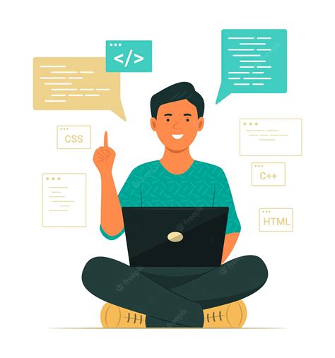Premium Vector Programmer Process Coding For Software Development