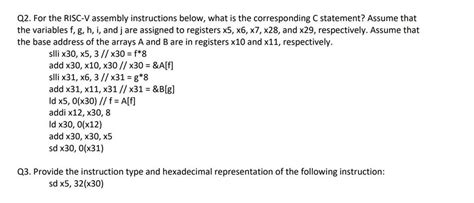 Solved For The Risc V Assembly Instructions Below What Is The