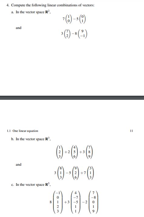 Solved 4 Compute The Following Linear Combinations Of Chegg Com