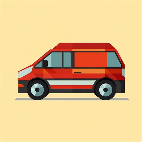 Premium Ai Image Red Van Icon Flat Illustration Of Red Van Icon For Web Design
