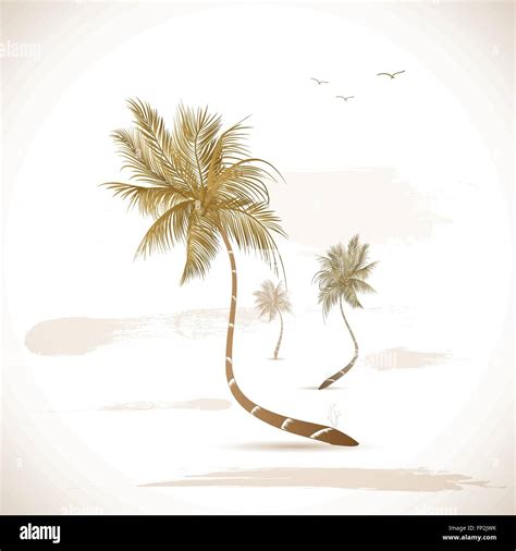 Illustration Of A A Colorful Grunge Palm Tree Design Stock Vector Image