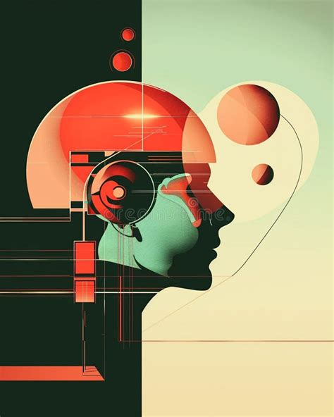 Brain Interface With Floating Cognitive Symbols Neon Futuristic Overhead Perspective Sleek