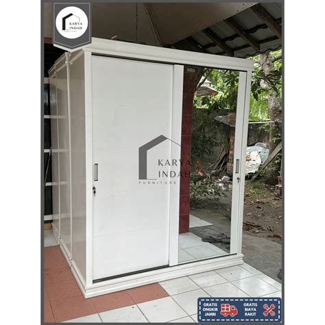 Jual Lemari KAYU MULTIPLEK TRIPLEK PLYWOOD Pakaian Baju 2 Pintu Sliding