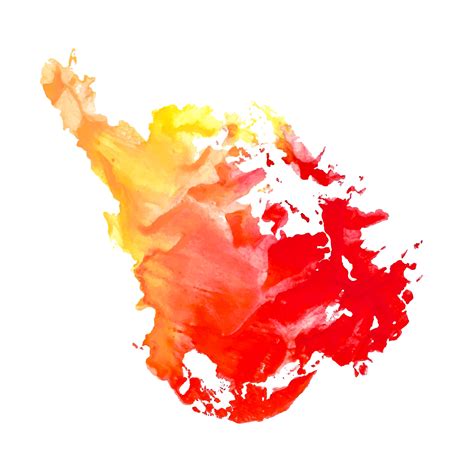 Abstract Liquid Watercolor Stain In Red And Yellow Colors Isolated On