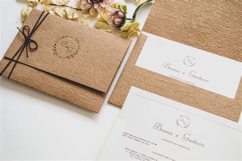 Convites De Casamento Rustico Papel E Estilo Modelo Bruna 10 Convite