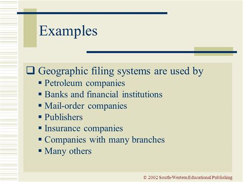 Geographical Filing System