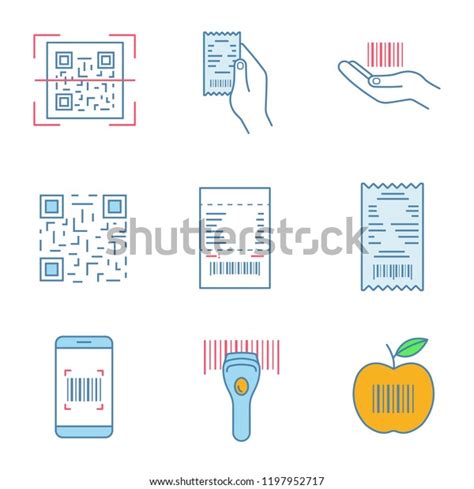 Barcodes Color Icons Set Qr Linear Stock Vector Royalty Free 1197952717 Shutterstock