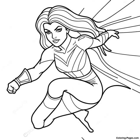 Dynamic Starfire Pose Coloring Page Coloring