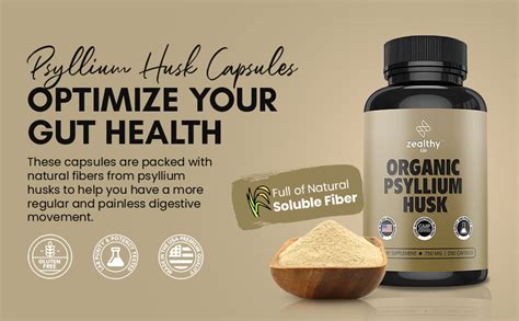Psyllium Husk Capsules 250 Count All Natural Fiber Supplement For Gut