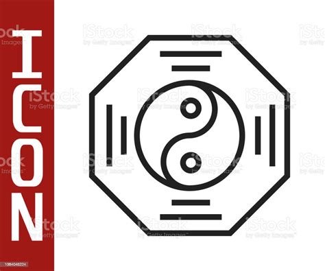 흰색 배경에 고립 된 조화와 균형 아이콘의 블랙 라인 음양 기호 벡터 0명에 대한 스톡 벡터 아트 및 기타 이미지 0명