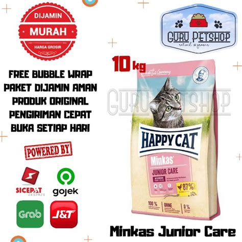 Jual Makanan Kucing Happy Cat Minkas Junior Care 10kg Freshpack Minkas Junior Care Shopee