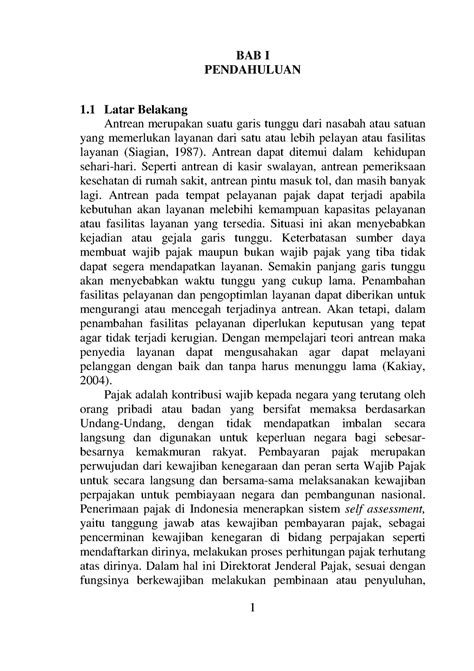BAB I Analisis Sistem Antrian Dalam Mengoptimalkan Tempat Pelayanan