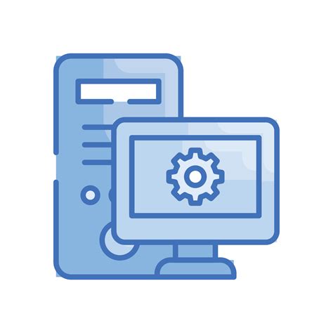 Workstation Vector Blue Icon Cloud Computing Symbol Eps 10 File
