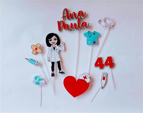 Topo Topper De Bolo Personalizado Enfermagem Enfermeira Parcelamento