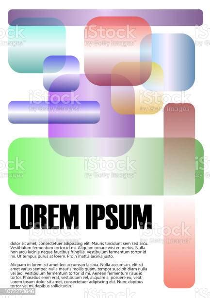 도 서 교과서 표지 디자인입니다 간단한 기하학적 요소 흰색 바탕에 투명 한 색된 파스텔 사각형 추상 미니 멀리즘 배경 Lorem Ipsum 텍스트 예제 0명에 대한 스톡