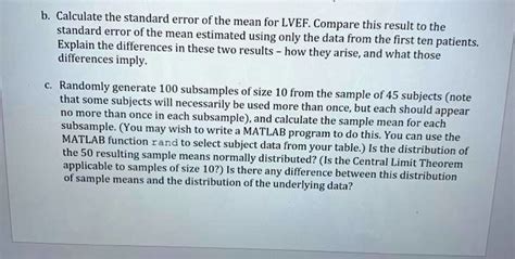 Calculate The Standard Error Of The Mean For Lvef Compare This