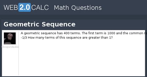 View Question Geometric Sequence