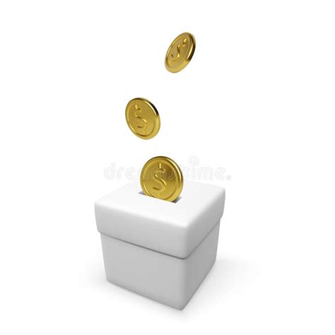 金币下落的白色捐赠盒三维真实慈善捐赠理念 标语和海报的商业对象 向量例证 插画 包括有 资金 预算值 249799134
