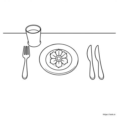 Place Setting Coloring Page