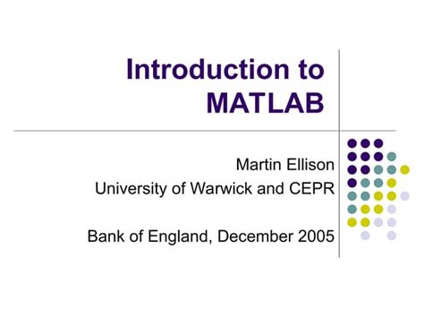 Introduction To Matlab With Functions And Plots Ppt